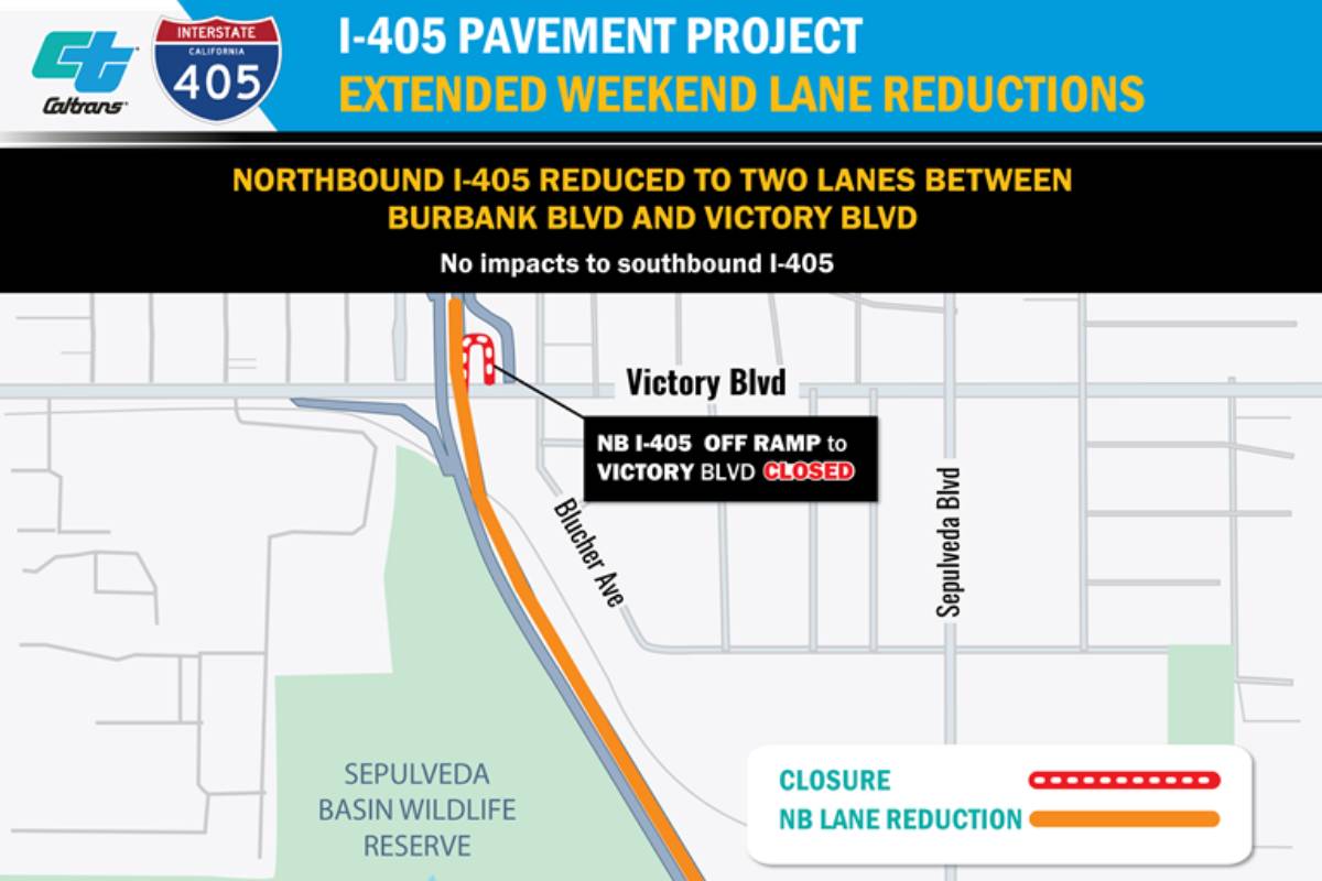 Lane Closures On Northbound I-405 Will Reduce Traffic To Two Lanes ...