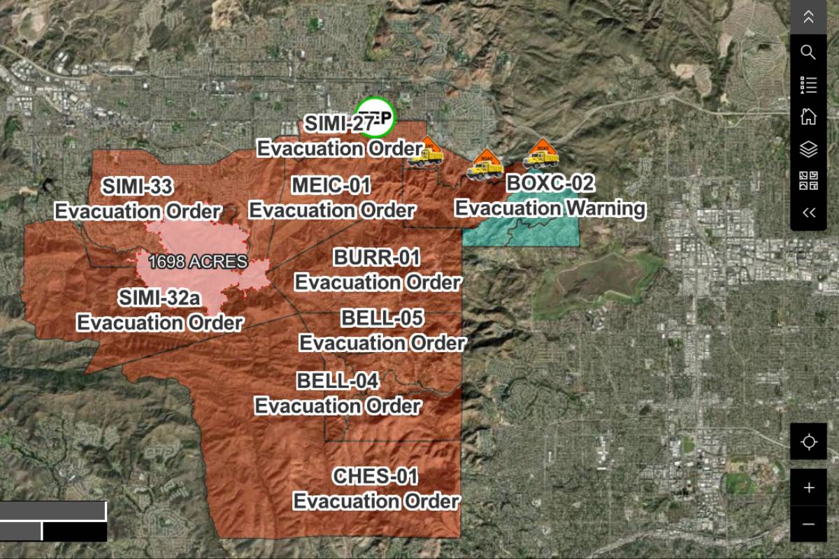 Incendio Sandy en Simi Valley: las zonas en evacuación, alertas de ...