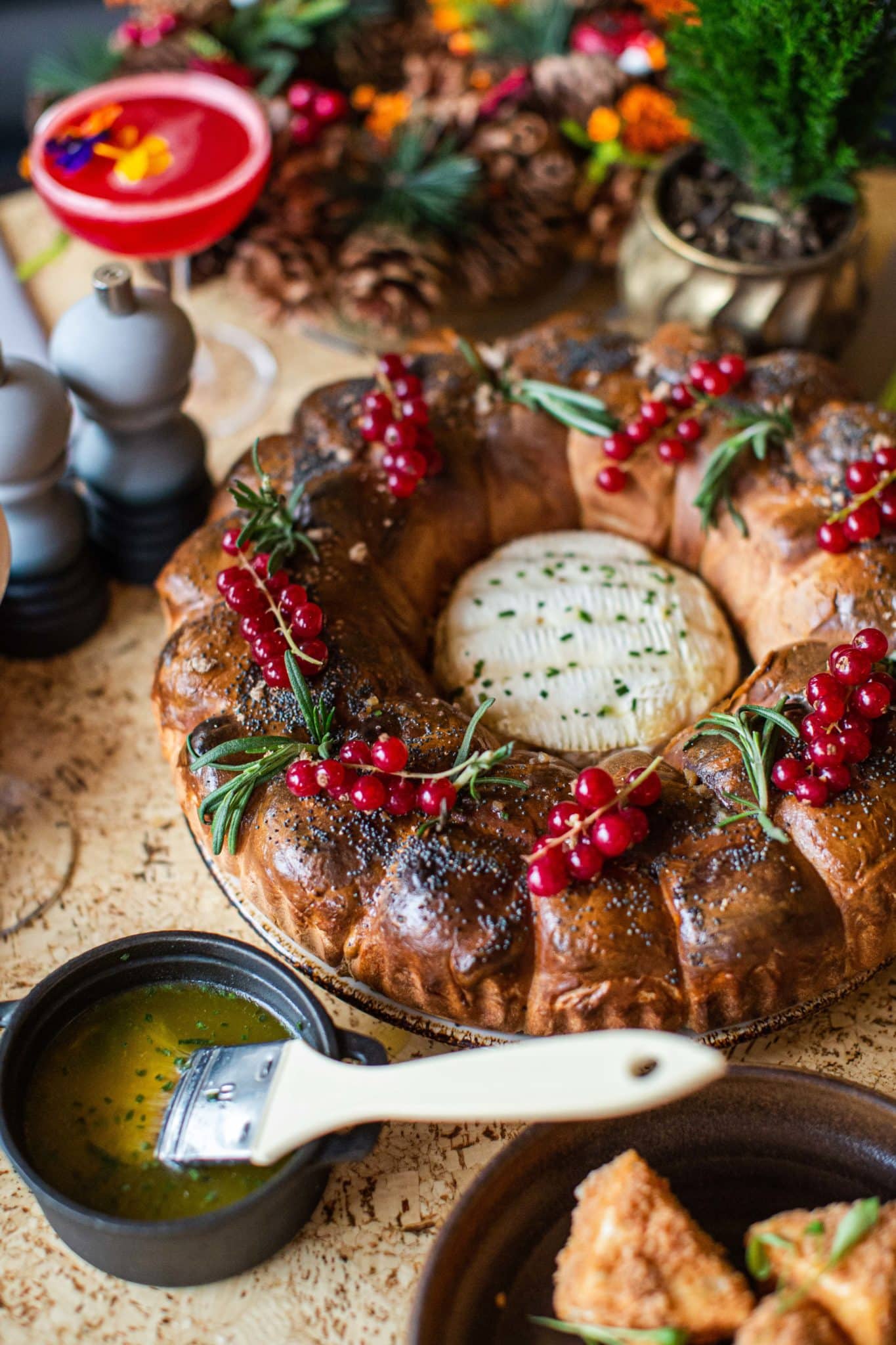 You Can Enjoy An Edible Wreath Filled With Baked Camembert