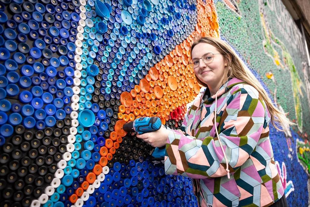 Huge Mural Made From Bottle Tops Revealed In Stockport