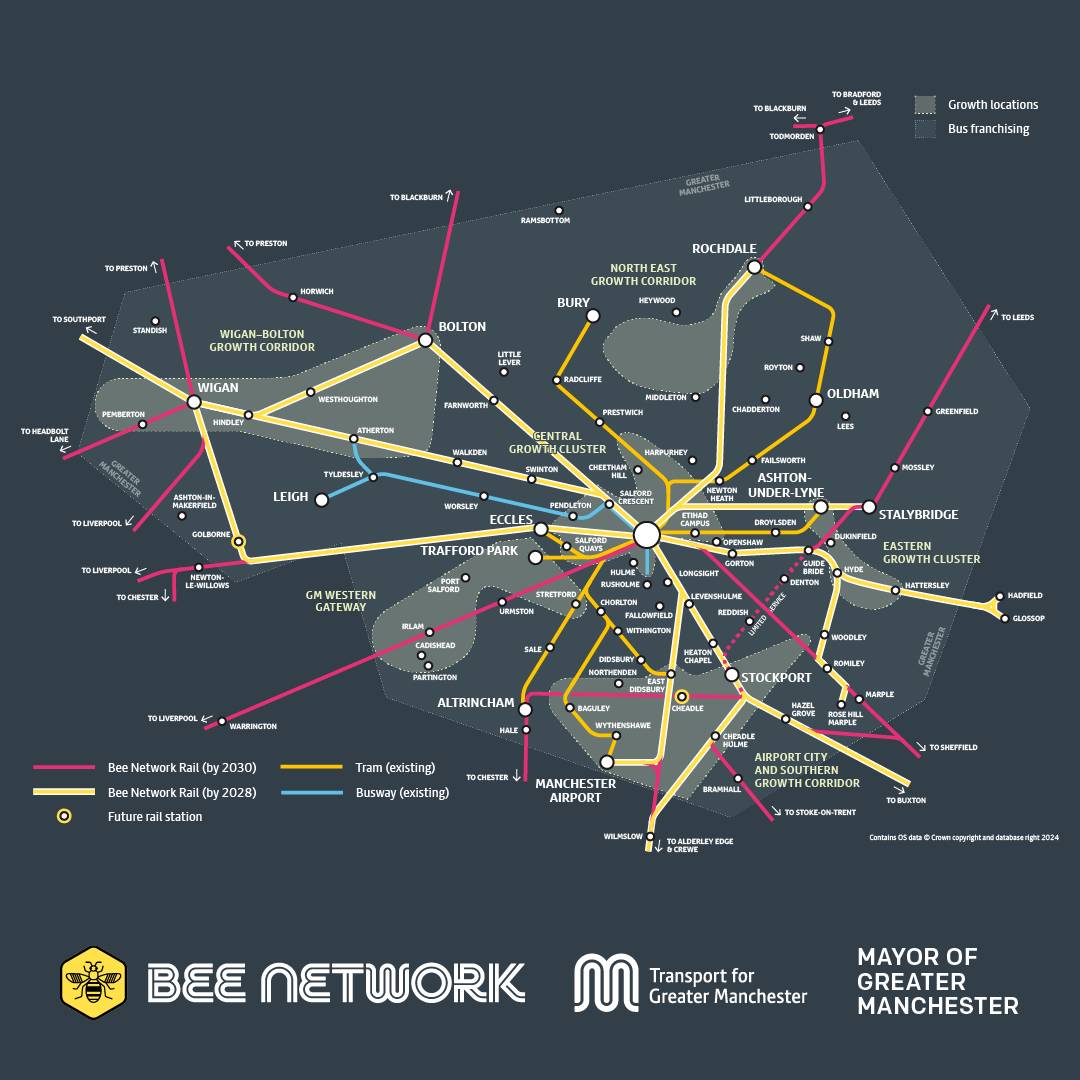 All 96 Train Stations Set To Join Bee Network Rail Revealed