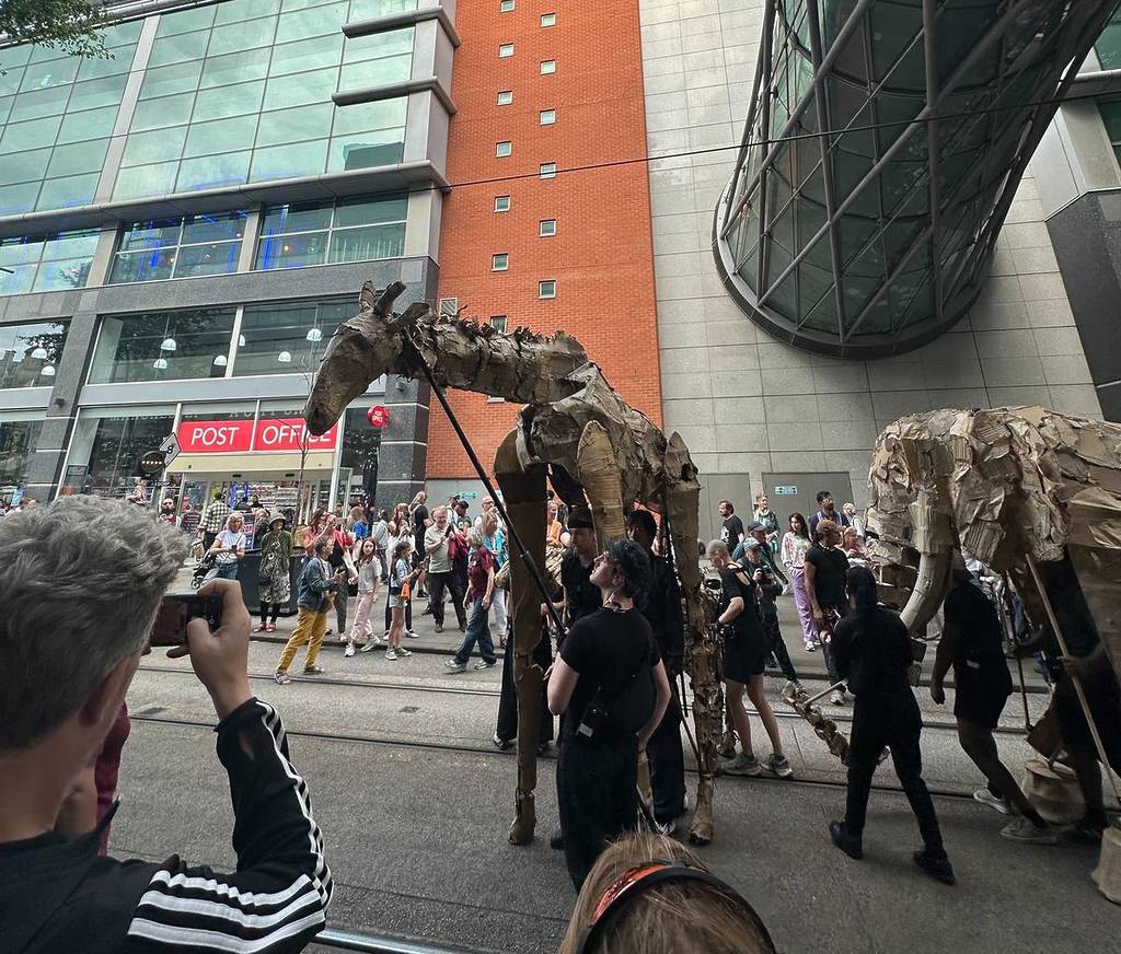 Giant Animal Puppet Stampede The Herds Storms Through Manchester