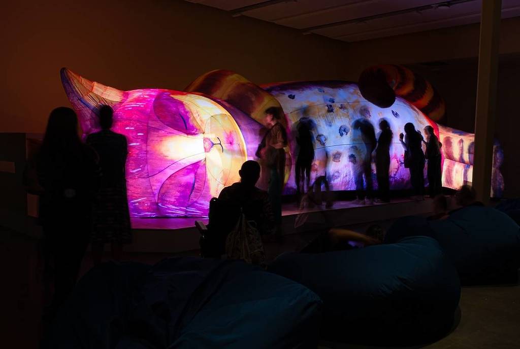 The Huge, Inflatable Cat Installation At Manchester Museum