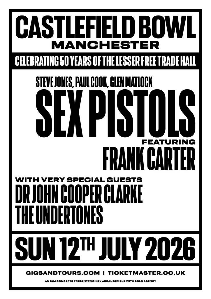 Sex Pistols Have Announced A Huge, Outdoor Headline Show In Manchester ...