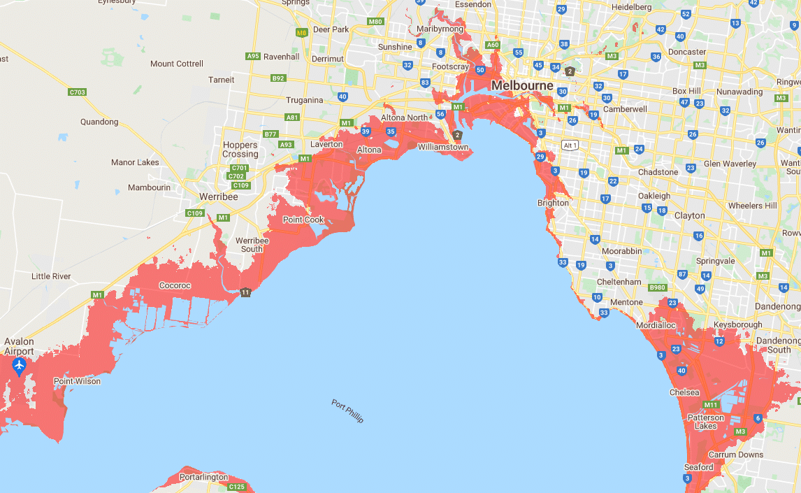 Use This Online Tool To See How Sea-Level Rise Could Affect Melbourne