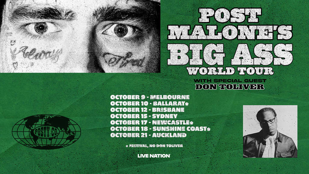 Post Malone is coming to Australia on a massive tour, taking over ...