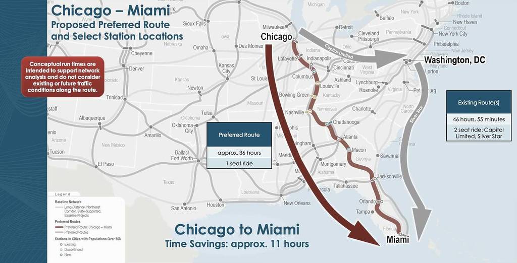 A Proposed Train Route Will Connect Chicago And Miami