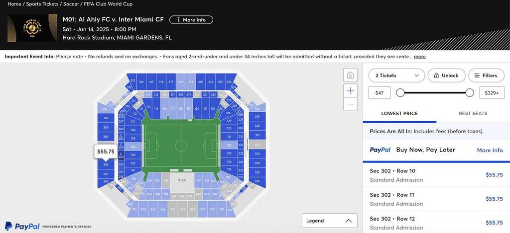 Vous pouvez désormais acheter des billets à 56 dollars pour voir Messi ...