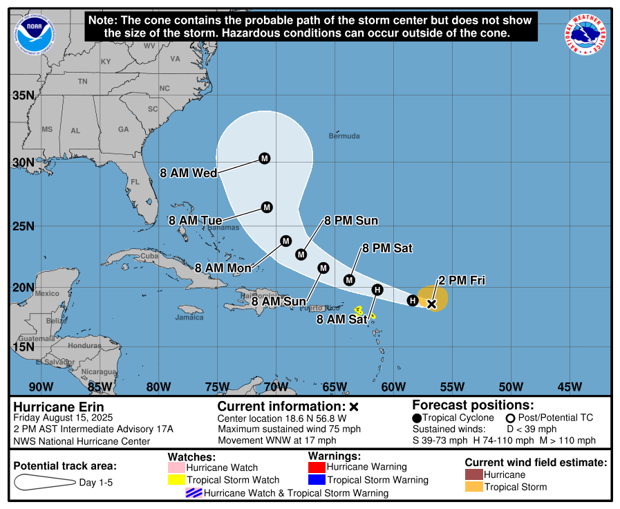 Hurricane Erin Forecast To Bring Dangerous Rip Currents To Florida ...