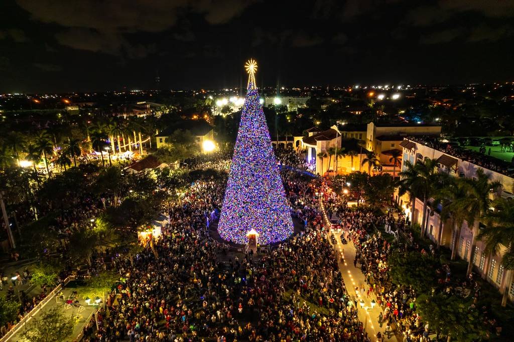 Delray Beach's Massive 100-Foot Christmas Tree Is Now Lit