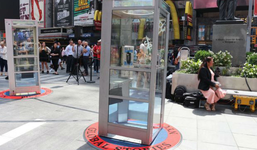 Phone Booths in Times Square lets People hear Immigrants Stories