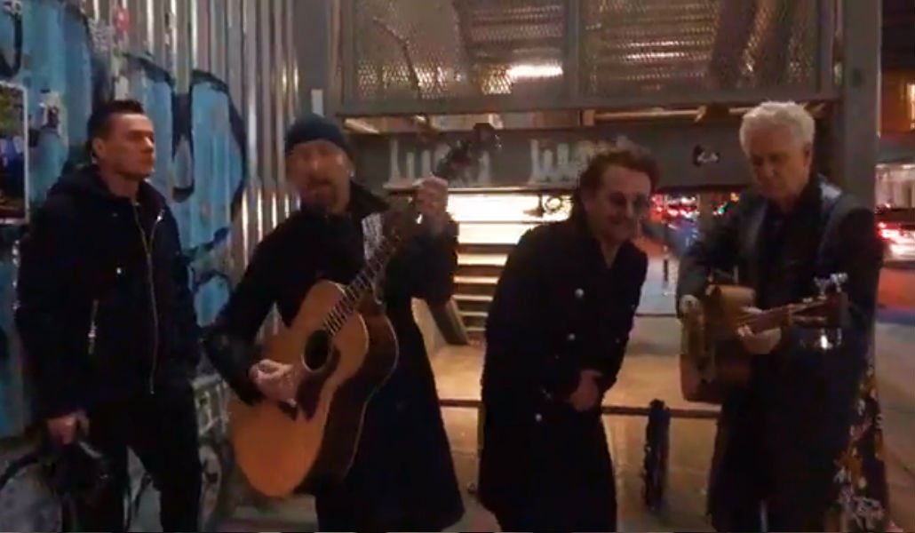 Watch U2 Give a Secret Concert on an NYC Street Corner