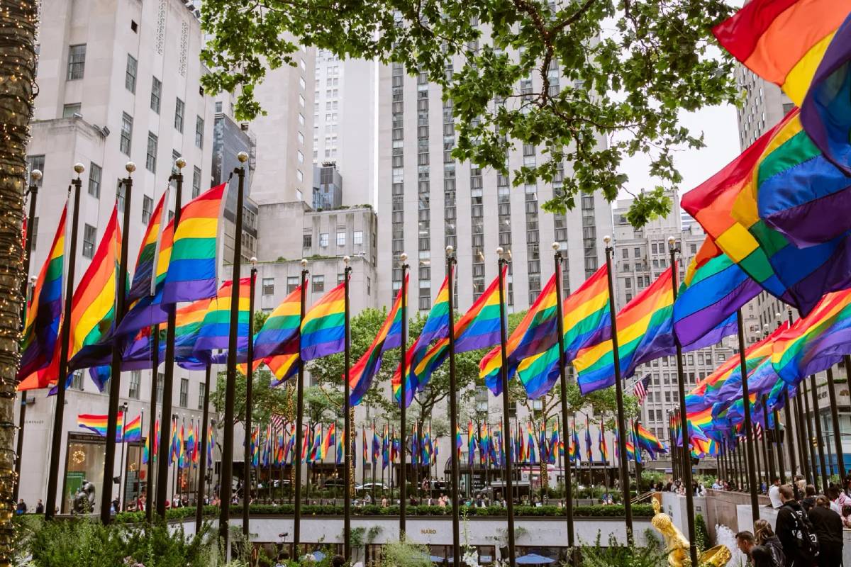 Rainbow Flags Have Taken Over Rockefeller Center For Pride