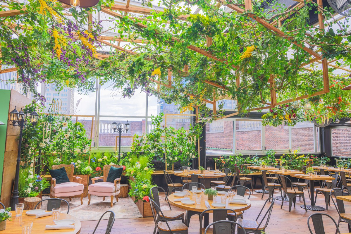 Eataly's Flatiron Rooftop Reopens As A Stunning Blooming Greenhouse