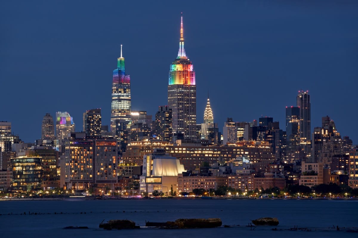 Empire State Building Pride Colors Empire State Building's Lights Turn