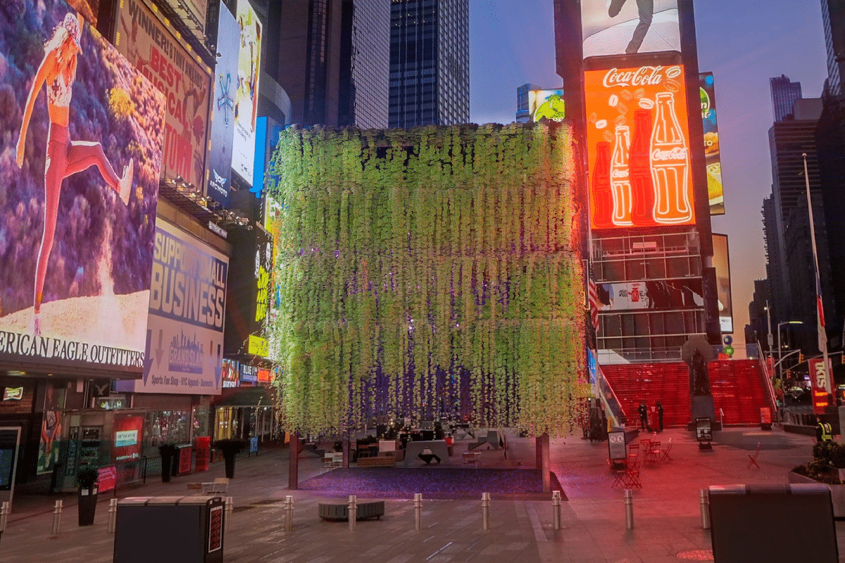 A 20-Foot Greenery-Covered Tower Is Coming To Times Square
