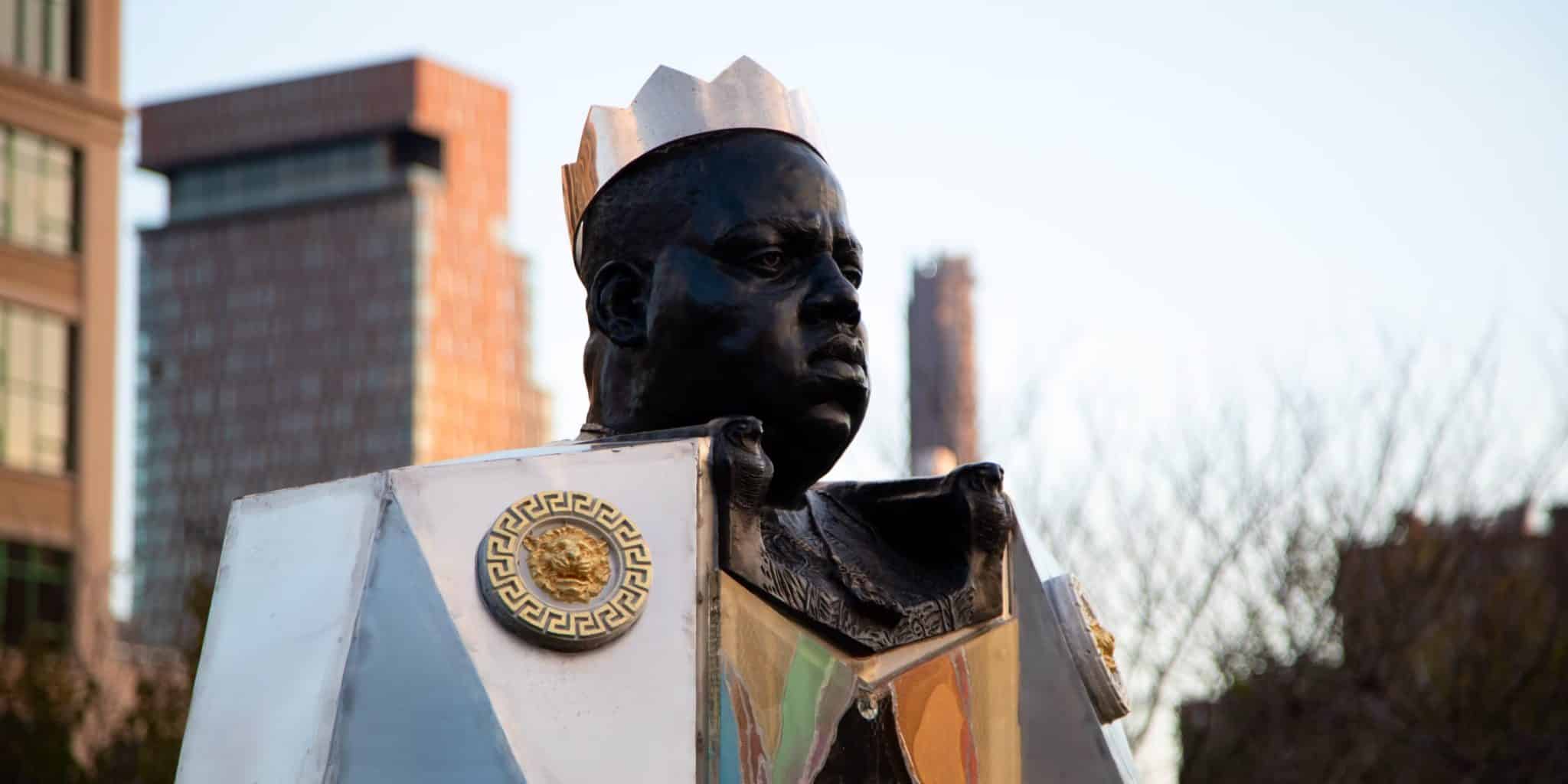 A 9-Foot Sculpture Of Biggie Stands Tall Near The Brooklyn Bridge