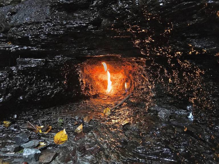 NY's Eternal Flame Falls Is The Only One Of Its Kind In The World