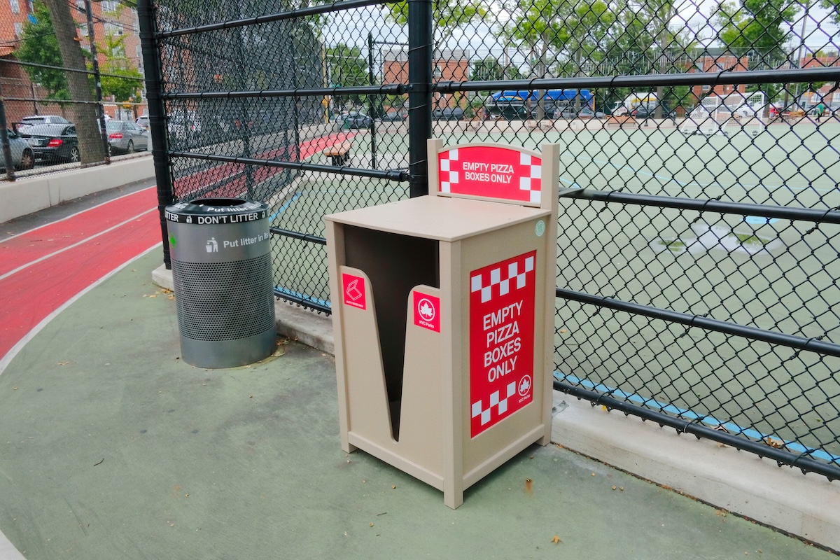 Pizza Box Recycling Bins Unveiled In Central Park