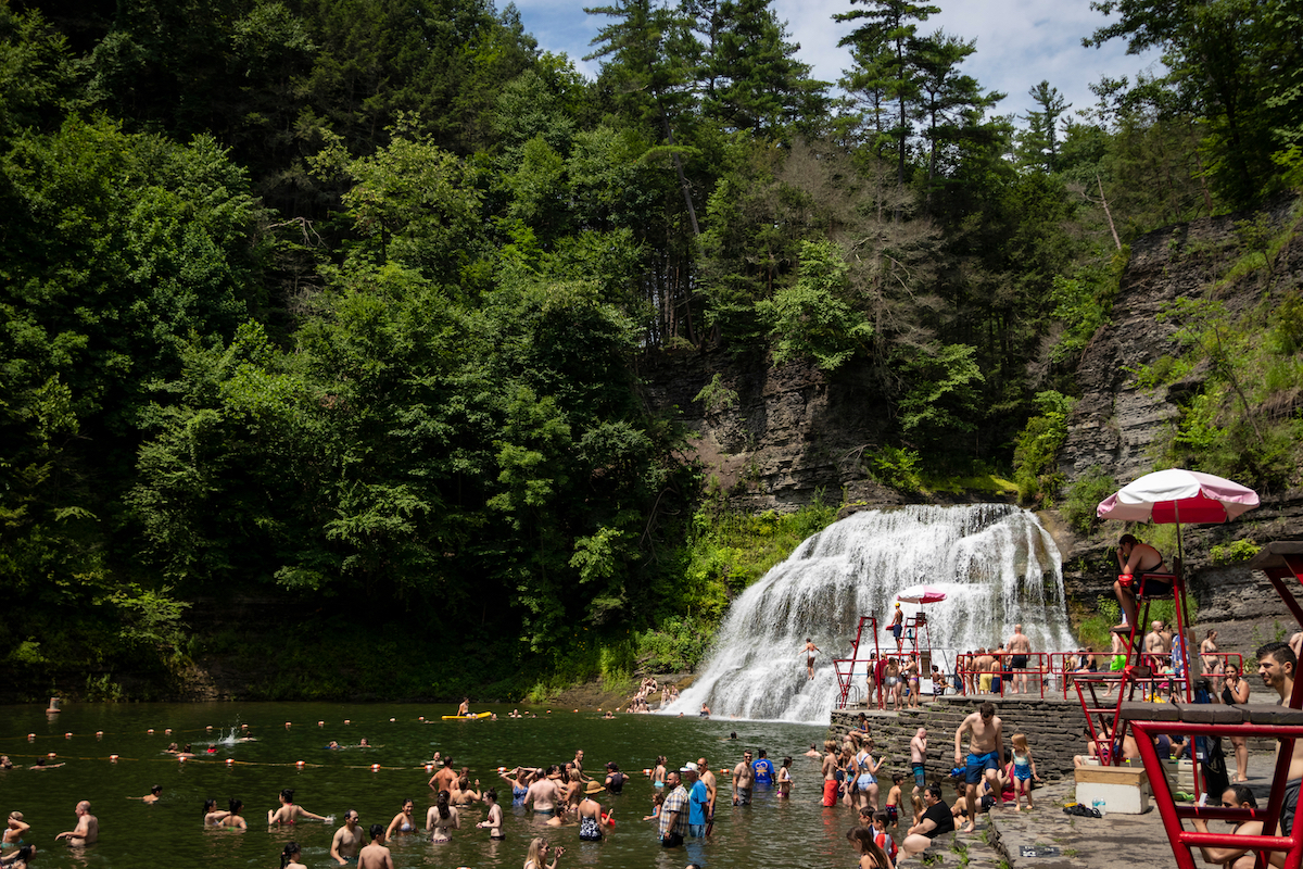 You Can Actually Swim In This 70 Foot Tall Waterfall In NY