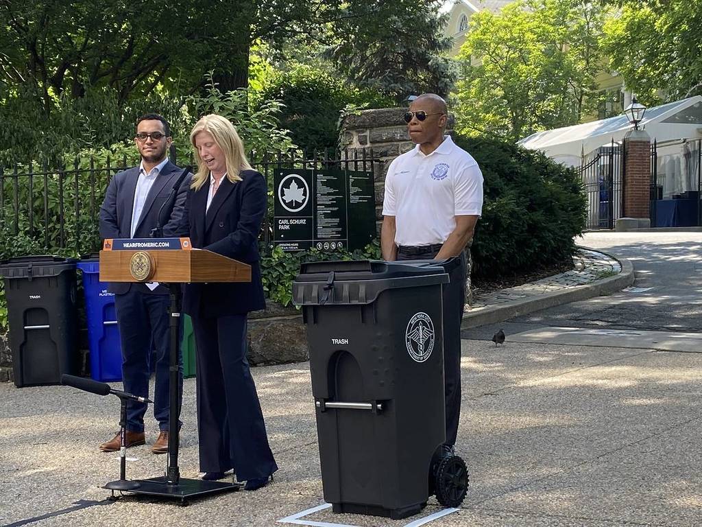 Mayor Eric Adams Reveals Official NYC Trash Bin - Secret NYC