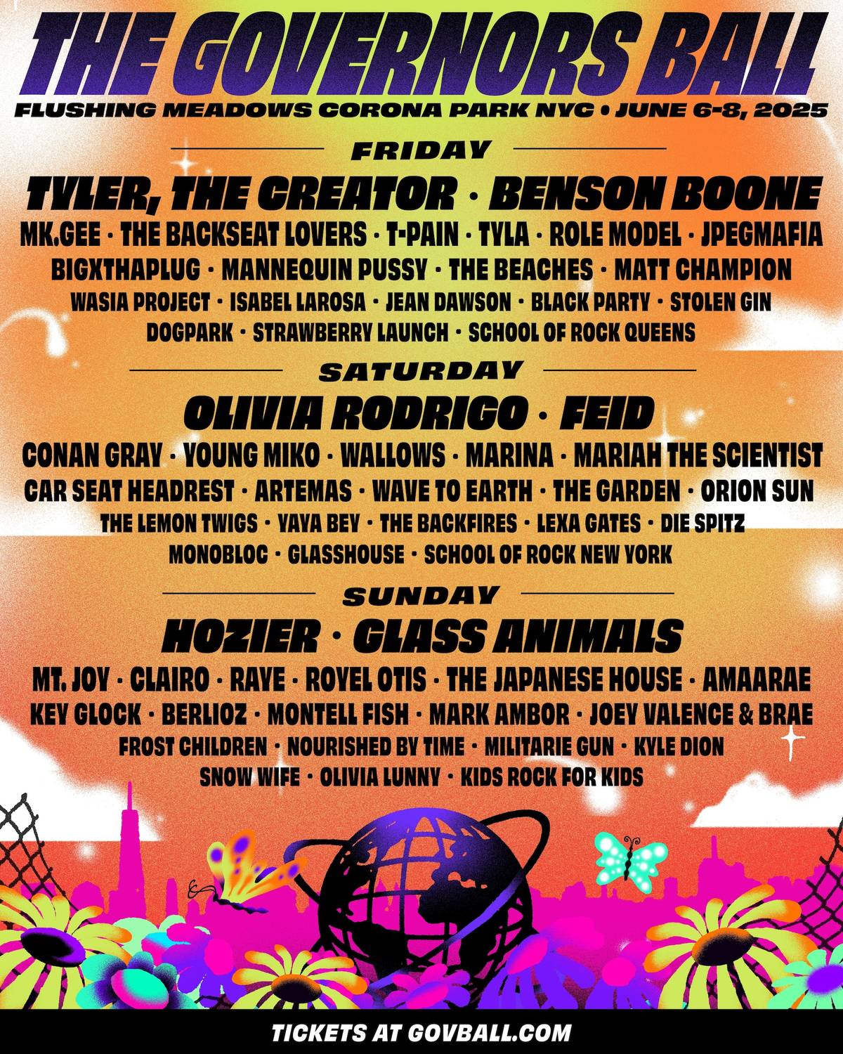 Governors Ball Announces 2025 Lineup Olivia Rodrigo, Tyler The Creator ...
