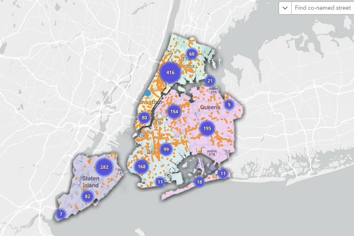 Updated Map Shows The NYC Streets Named After Famous NYers