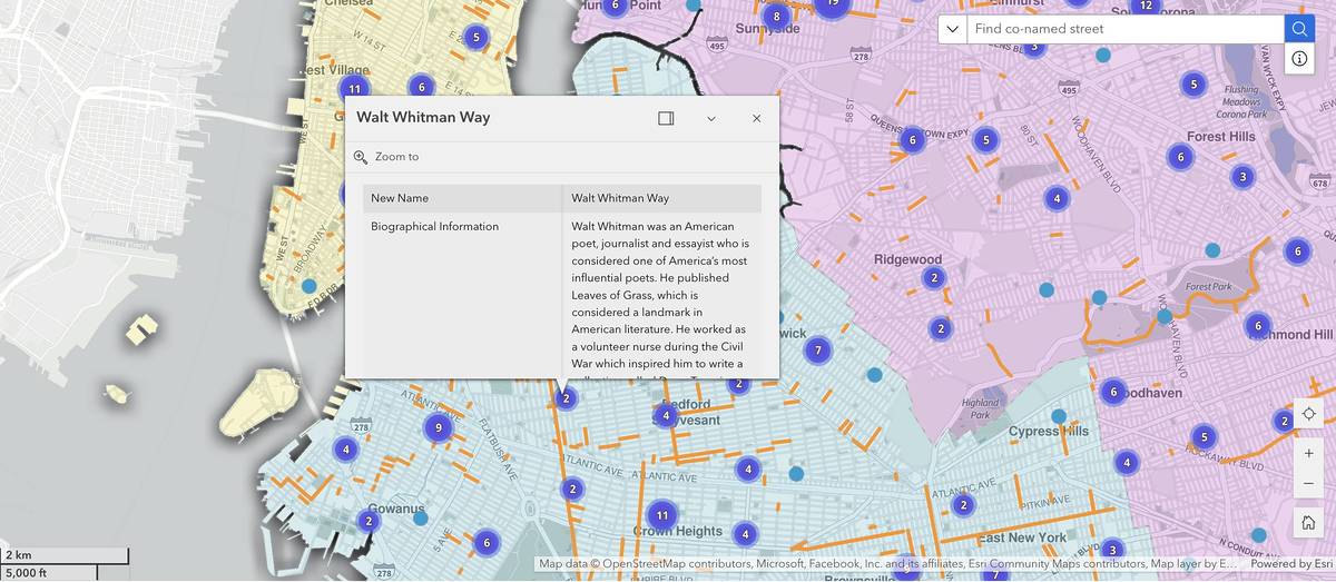 Updated Map Shows The NYC Streets Named After Famous NYers