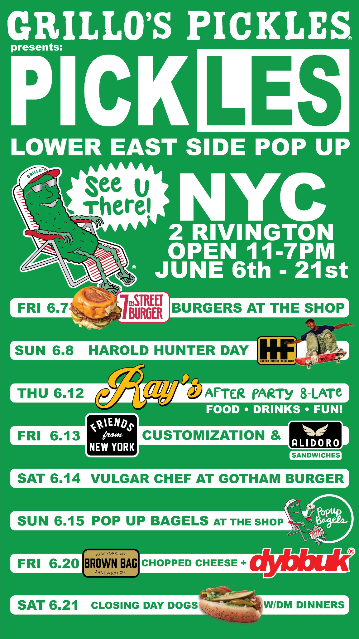 Grillo’s Pickles Pop-Up Returns To The LES This June