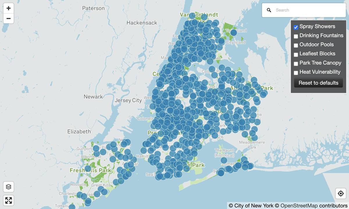 This Map Shows All Of The Water Sprayers Throughout NYC