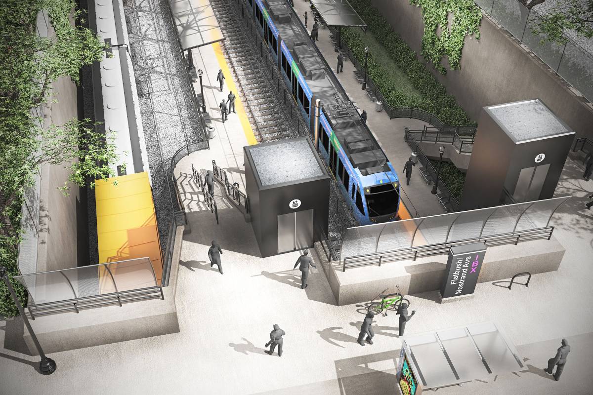 De IBX Light Rail, die 17 metrolijnen tussen Brooklyn en Queens met ...