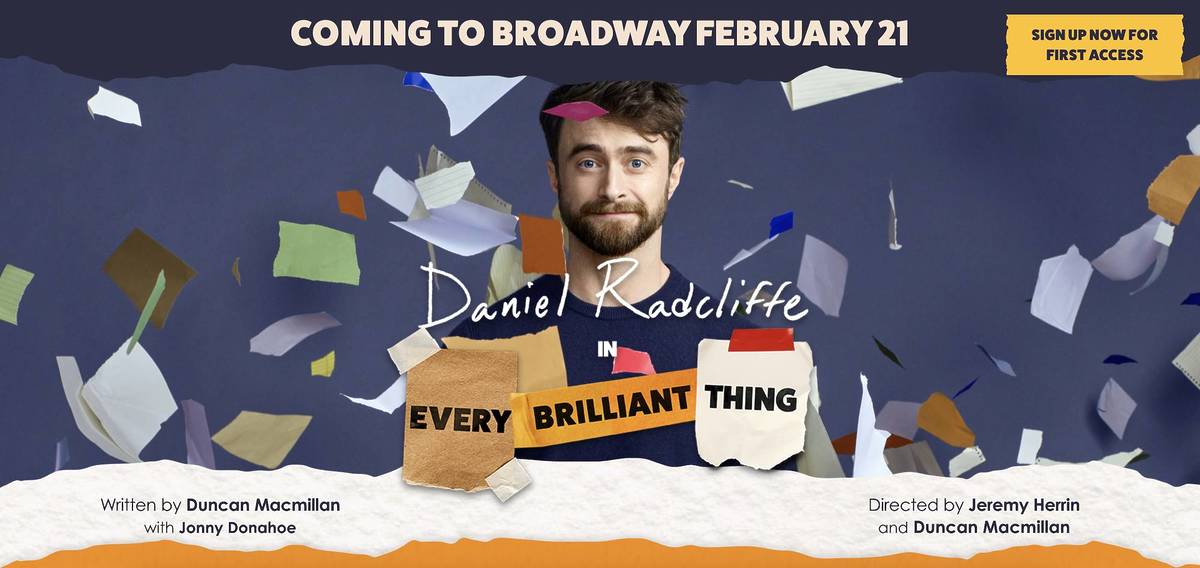 Daniel Radcliffe Returns To Broadway In 'Every Brilliant Thing' — A One ...
