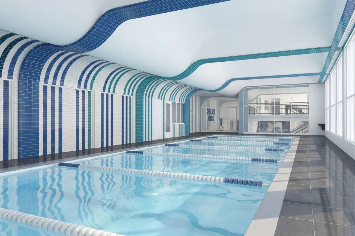 Dit najaar opent er bij Chelsea Piers een enorm nieuw zwembad dat het ...
