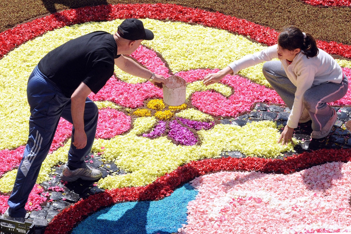 Torna l'infiorata storica di Roma: tappeti di petali per le strade ...