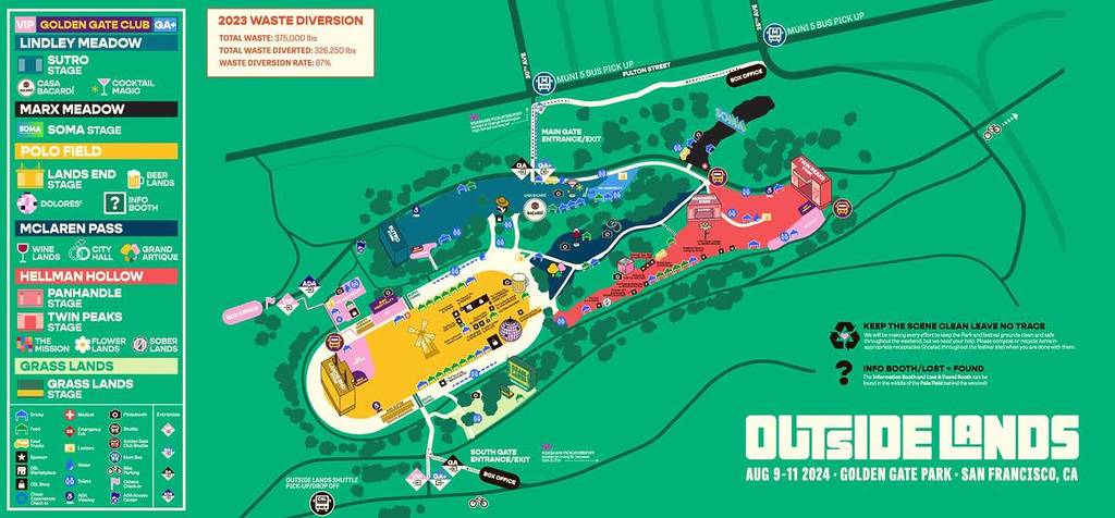 Outside Lands 2024 Map, Lineup, Schedule, And Details