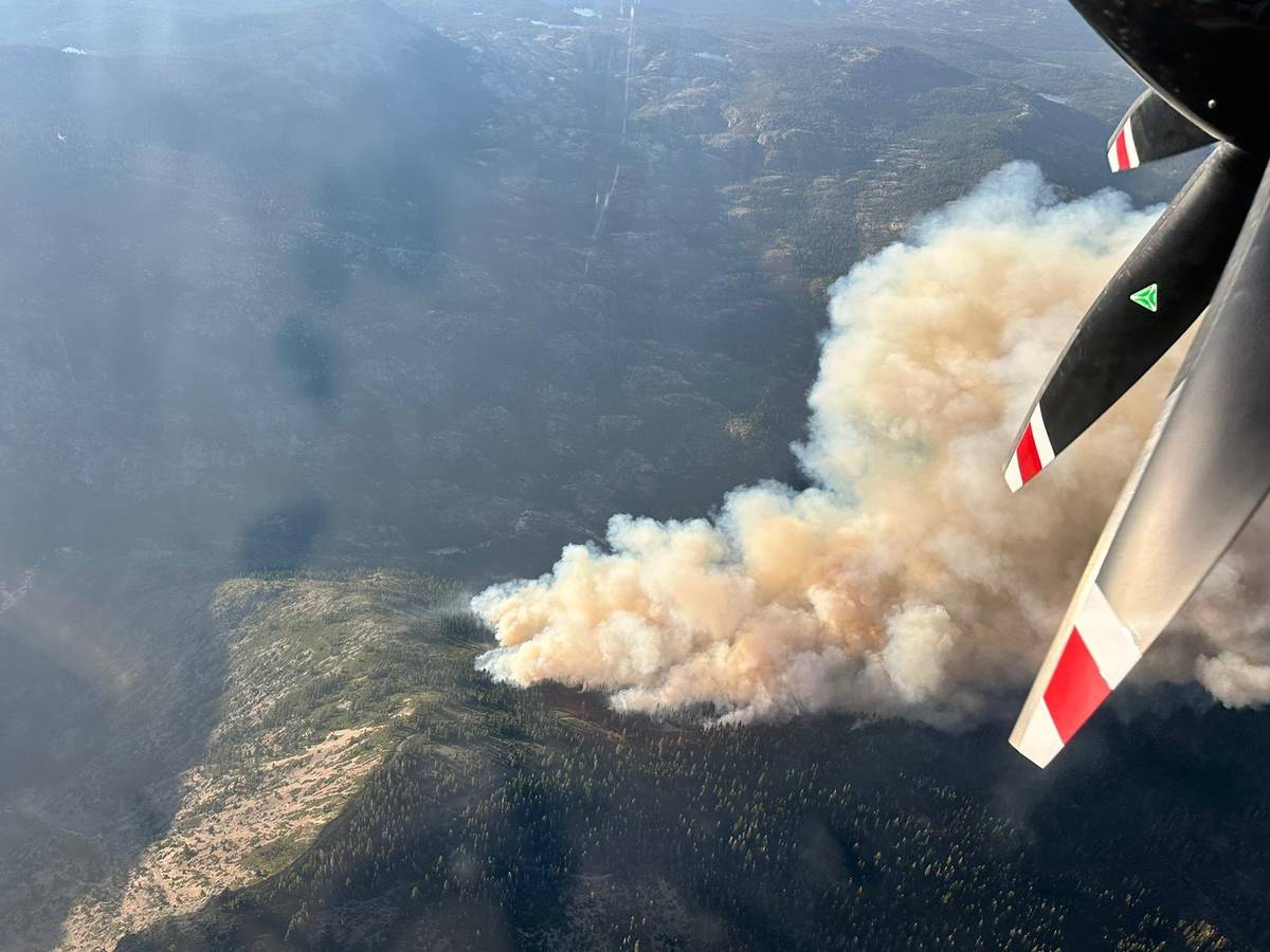 The Royal Fire In Tahoe National Forest Is Visible From I-80
