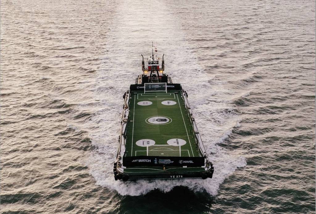 A Floating Soccer Field Was On The San Francisco Bay This Week — Here's Why
