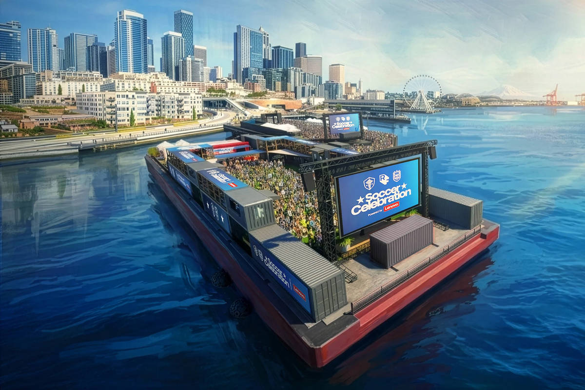 Seattle’s waterfront is getting a World Cup fan zone on a floating barge