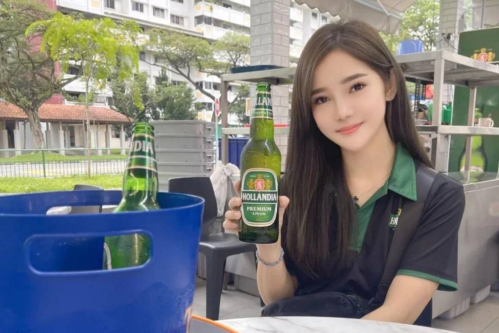 Pretty Beer Lady Goes Viral In Singapore For Striking Looks