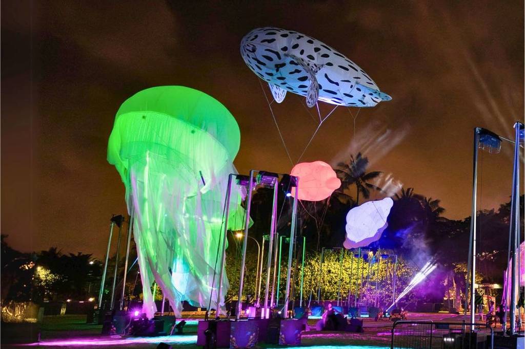Massive Free Inflatables Are Glowing Up The Night Sky In Sentosa