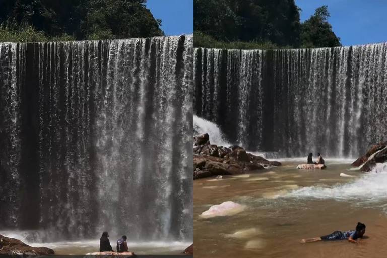 This Former Tin Mining Site Is A Pretty Waterfall & Hot Springs Now