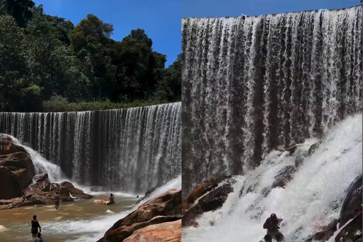 This Former Tin Mining Site Is A Pretty Waterfall & Hot Springs Now
