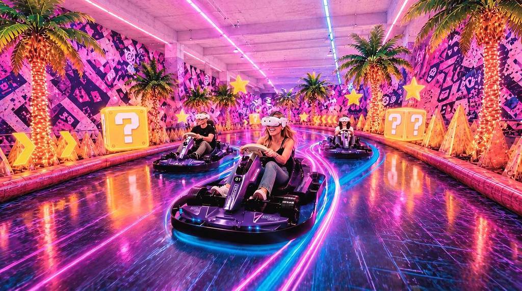 Karts District is a holographic gaming arena just like Mario Kart