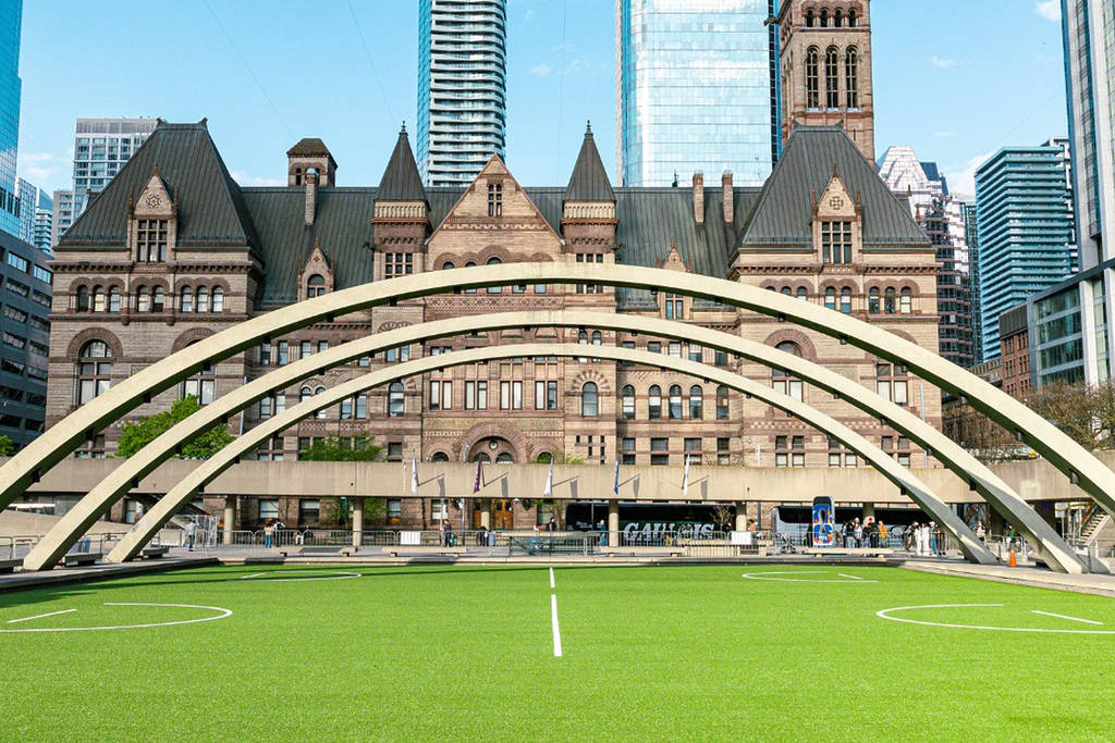 Toronto has transformed its most famous square into a massive soccer ...