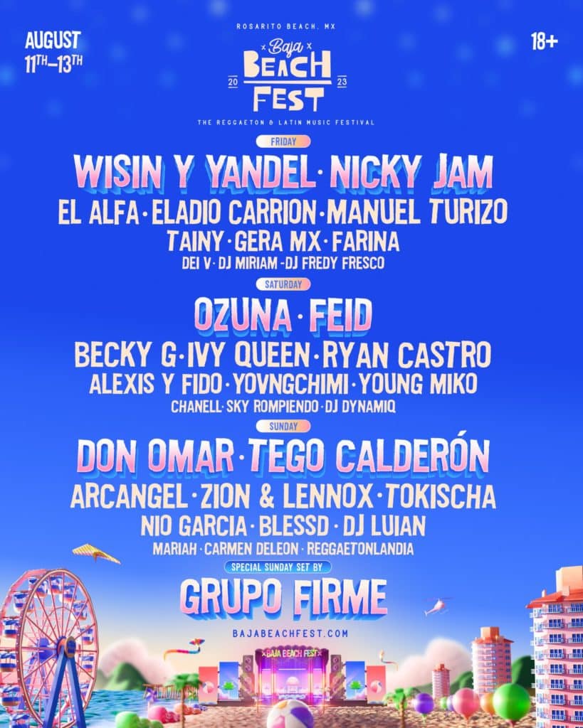 Este es el cartel del Baja Beach Fest 2023